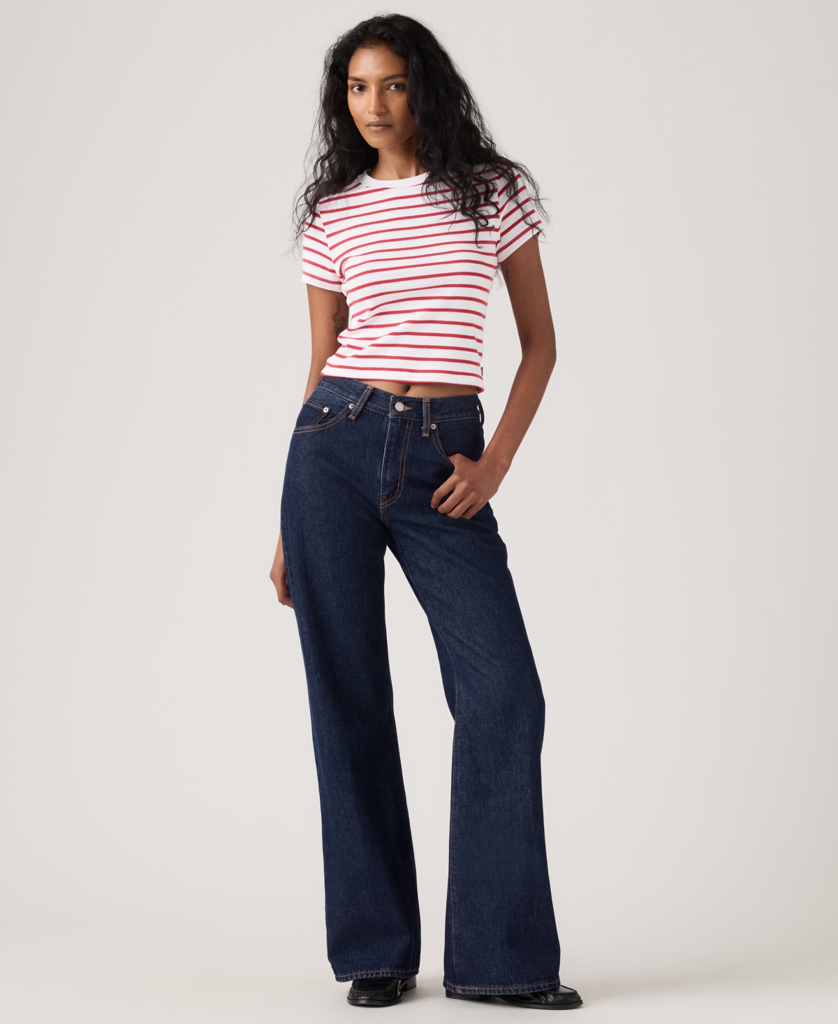 Click here for Levis Juniors Middy Loose Mid Rise Bootcut Jeans -... prices