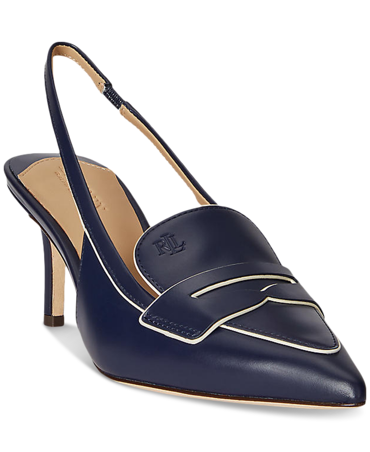 Click here for Lauren Ralph Lauren Womens Khloe Leather Slingback... prices