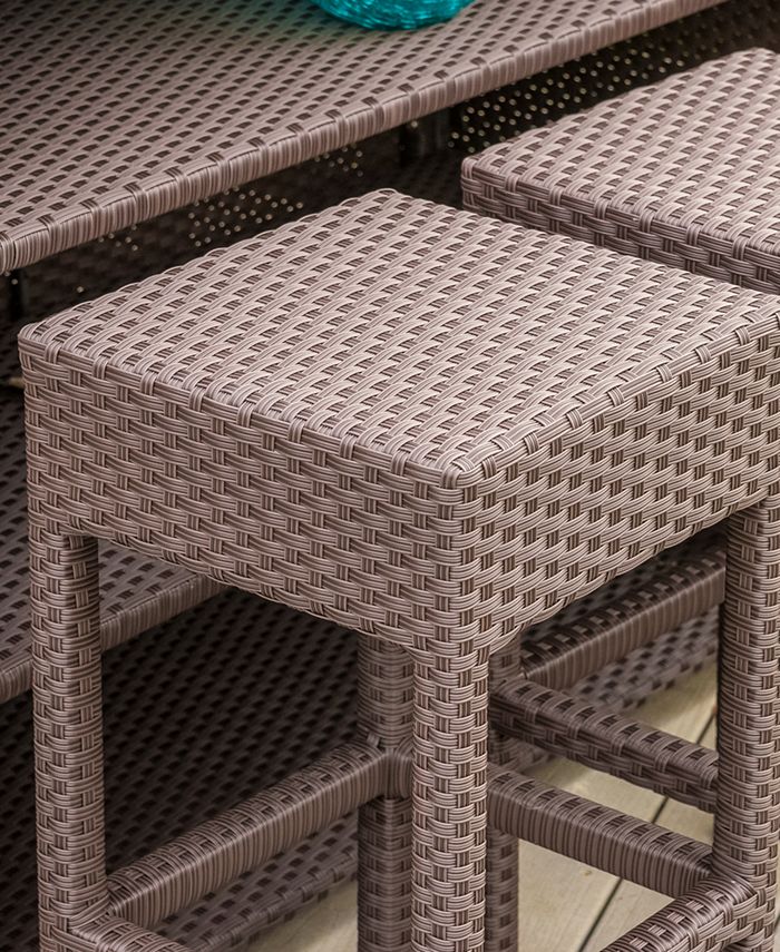 Furniture Kirton 7-Pc. Brown Resin Wicker Bar Set, Quick Ship - Macy's