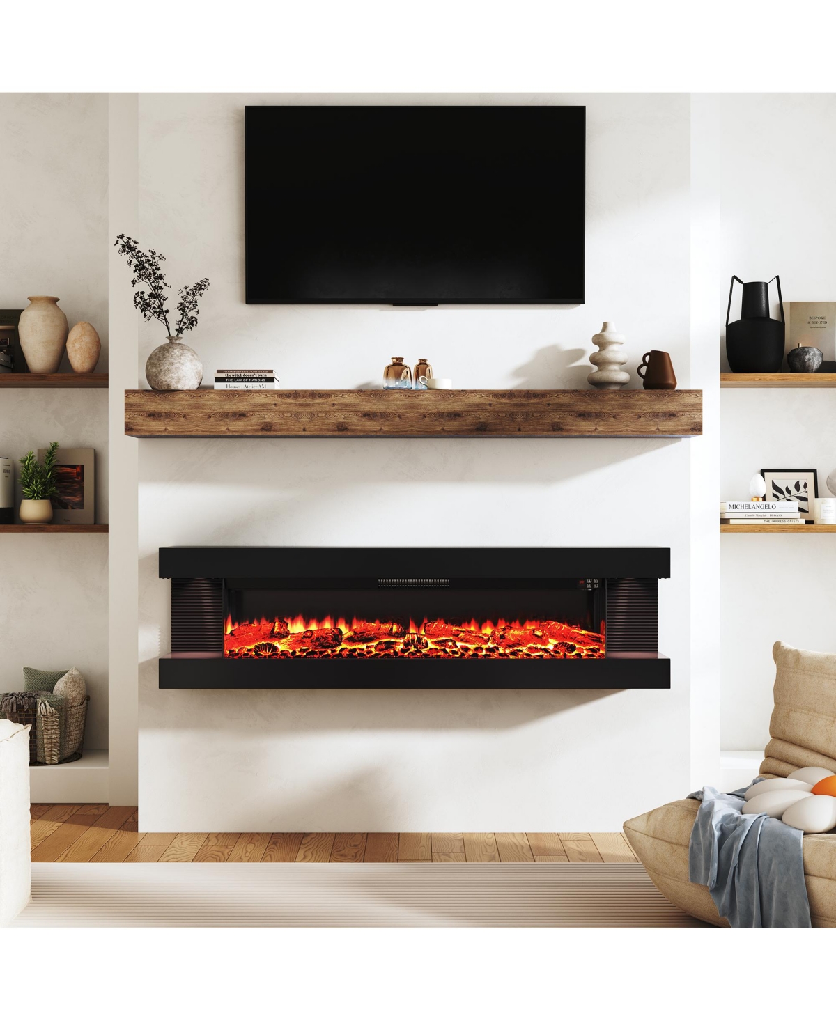Click here for Clihome 60 Inches Wall-Mounted Electric Fireplace... prices