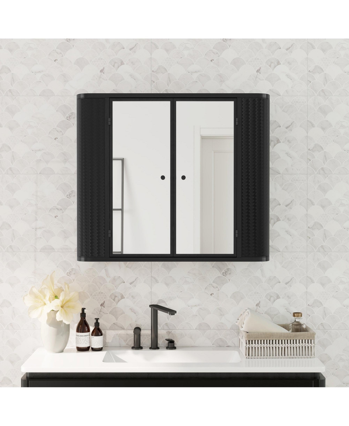 Click here for Clihome Green Wall-Mounted Bathroom Cabinet with M... prices