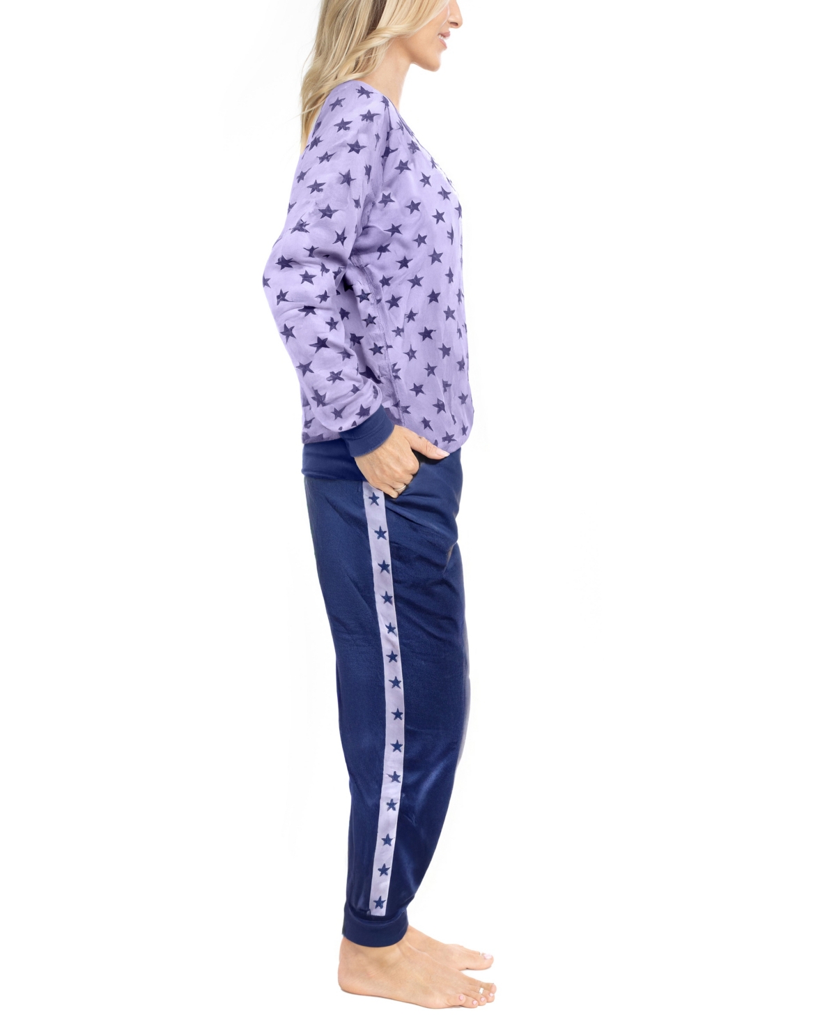 Click here for Muk Luks Likely to Lounge Pj Set - Purple Stars prices