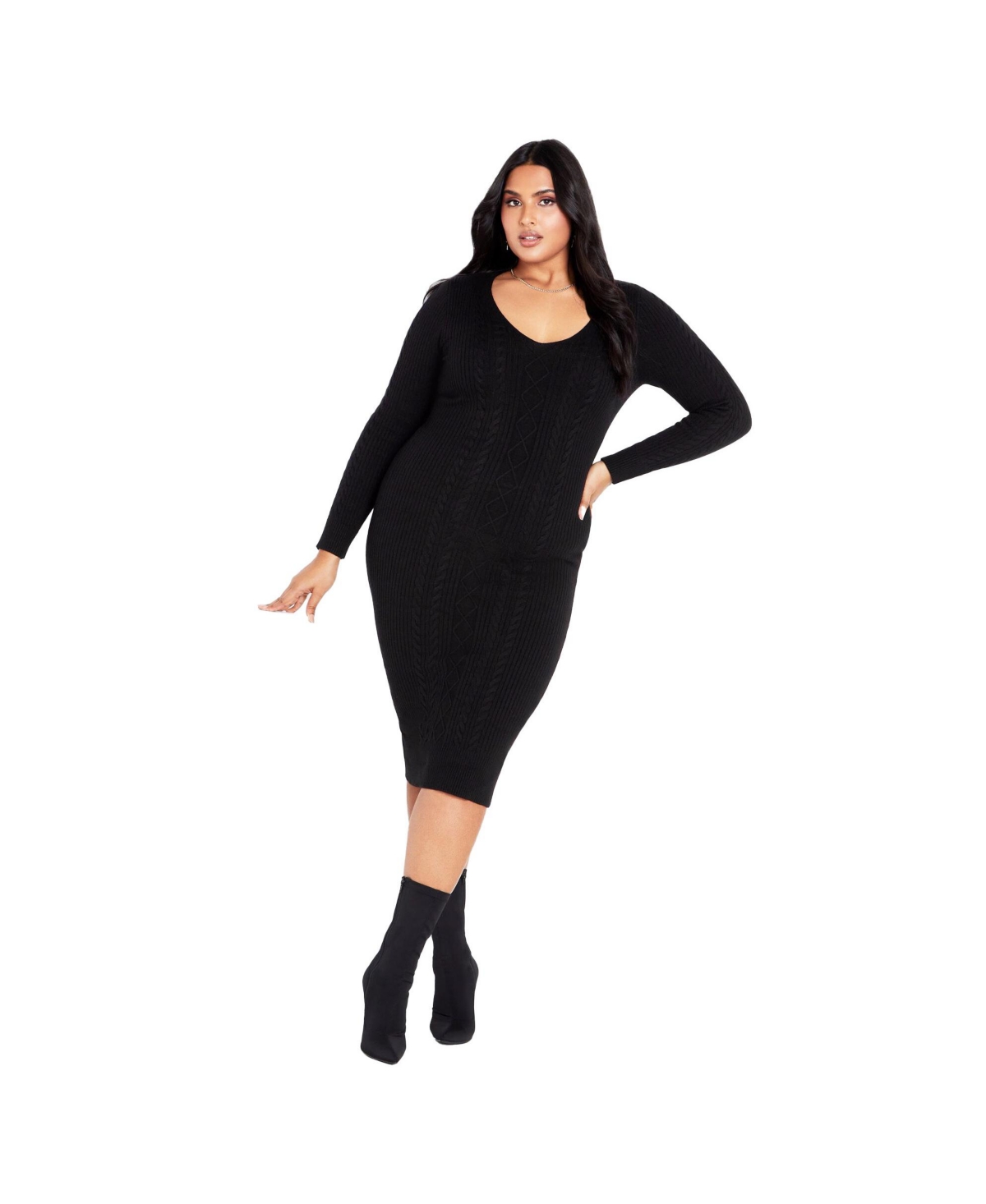 Click here for Avenue Womens Riley Sweater Dress - Black prices