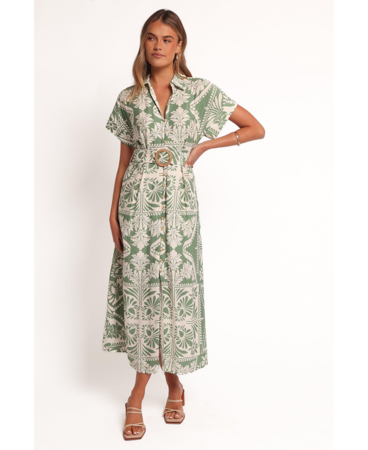 Click here for Petal and Pup Womens Preston Midi Dress - Green prices