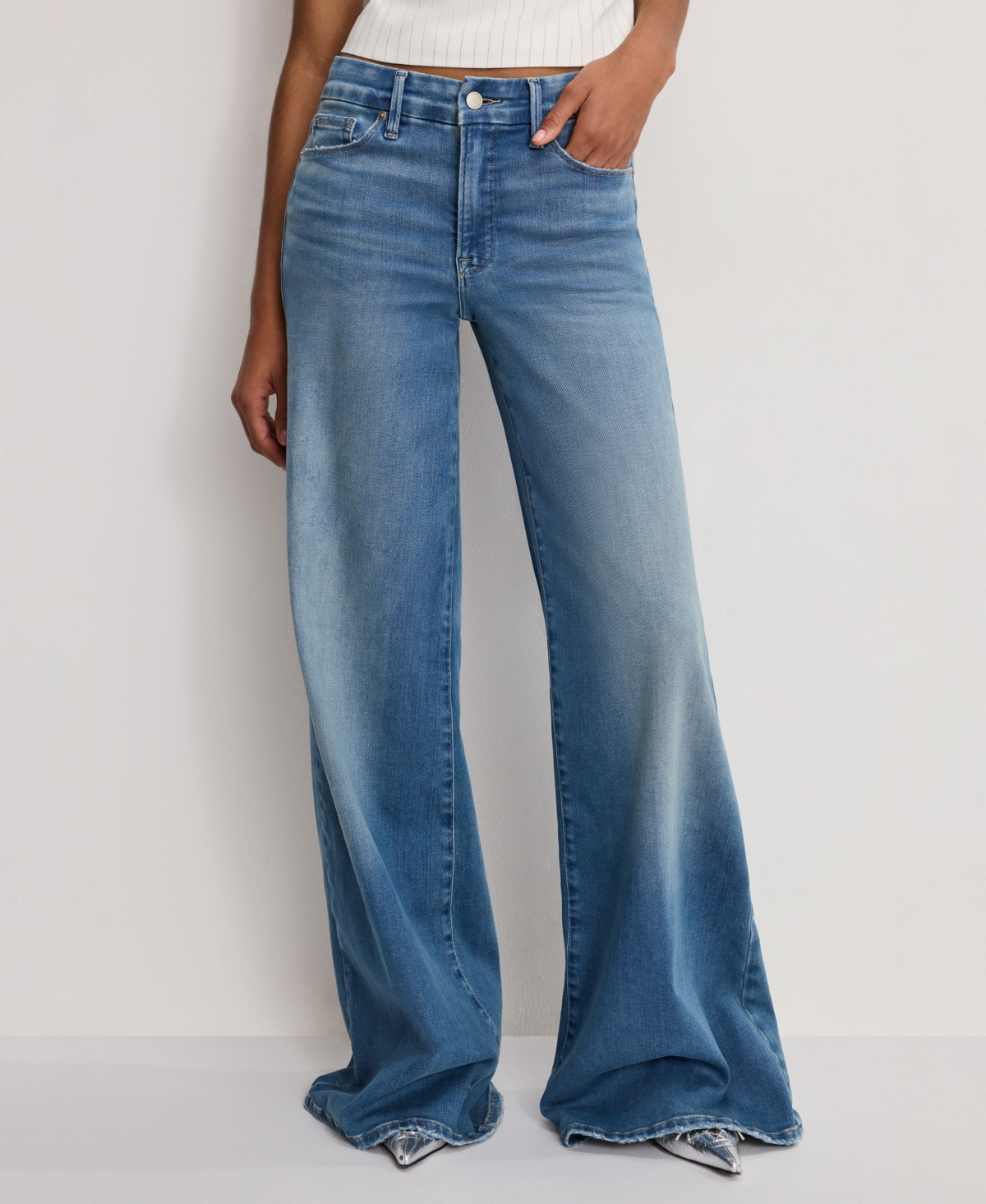 Click here for Good American Womens Wide-Leg High-Rise Jeans - In... prices