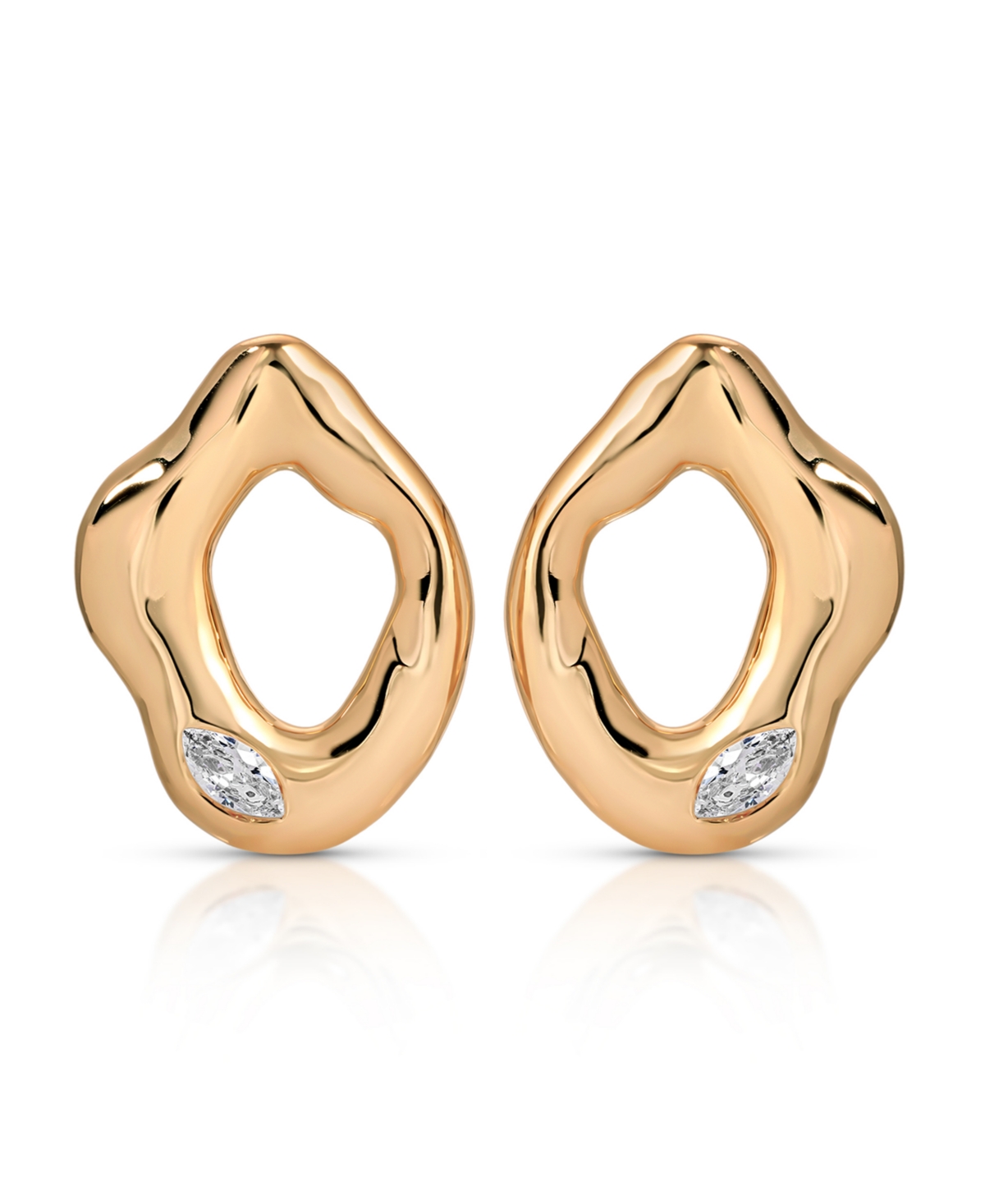 Click here for Ettika Melting Metal Crystal Stud Earrings - Gold prices