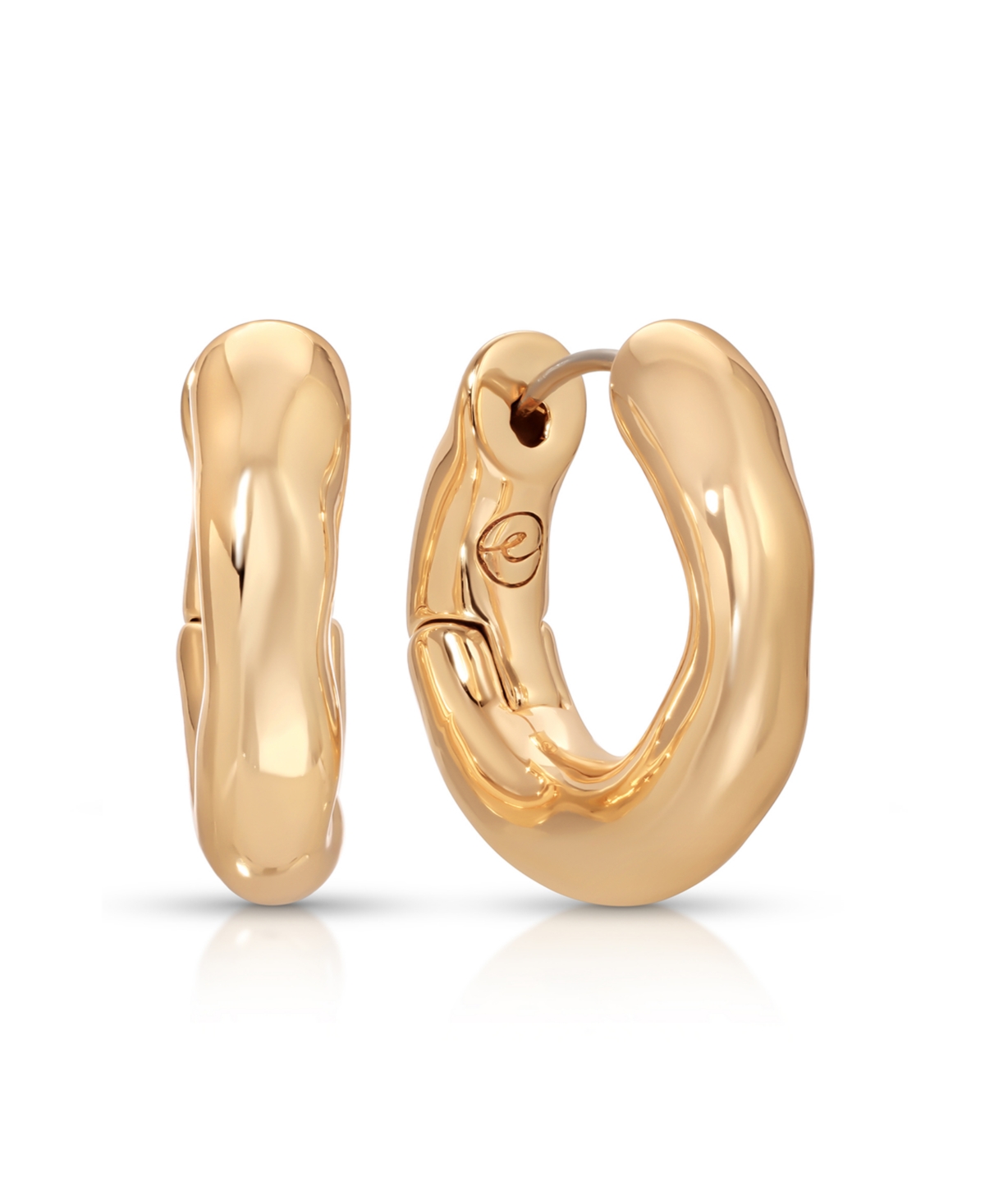 Click here for Ettika Gold Plated Mini Molten Hoop Earrings - Gol... prices