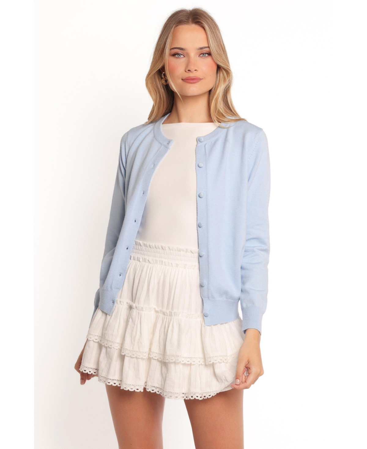 Click here for Petal and Pup Womens Bliss Cardigan - Pale blue prices
