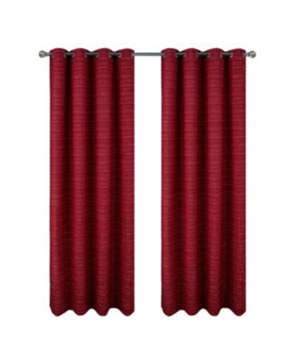 Rt Designer Collection Kensington Jacquard Foam Backed Luxurious Decorative Grommet Curtain Panel 54 X22 X 95 X22 Red