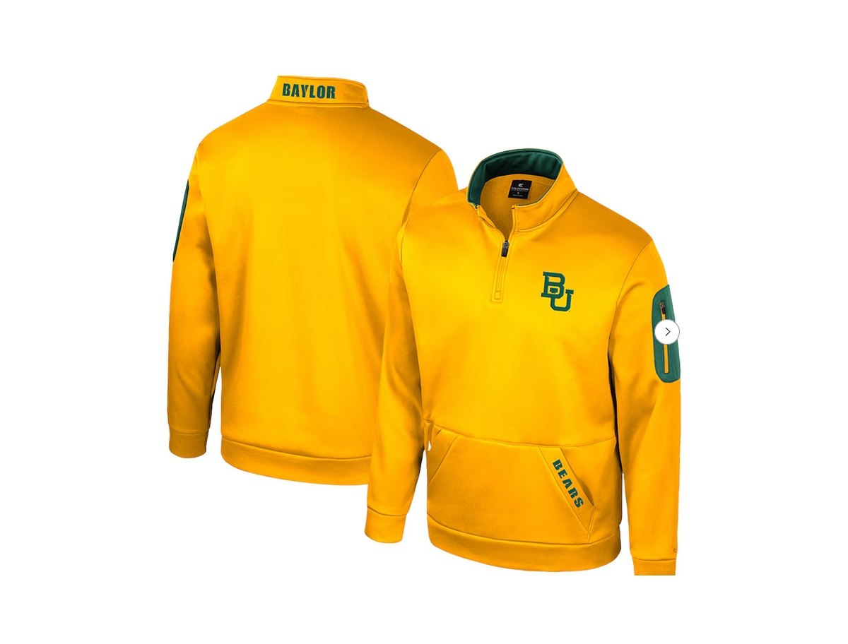 Click here for Mens Gold Baylor Bears Mainframe Fleece Quarter-Zi... prices