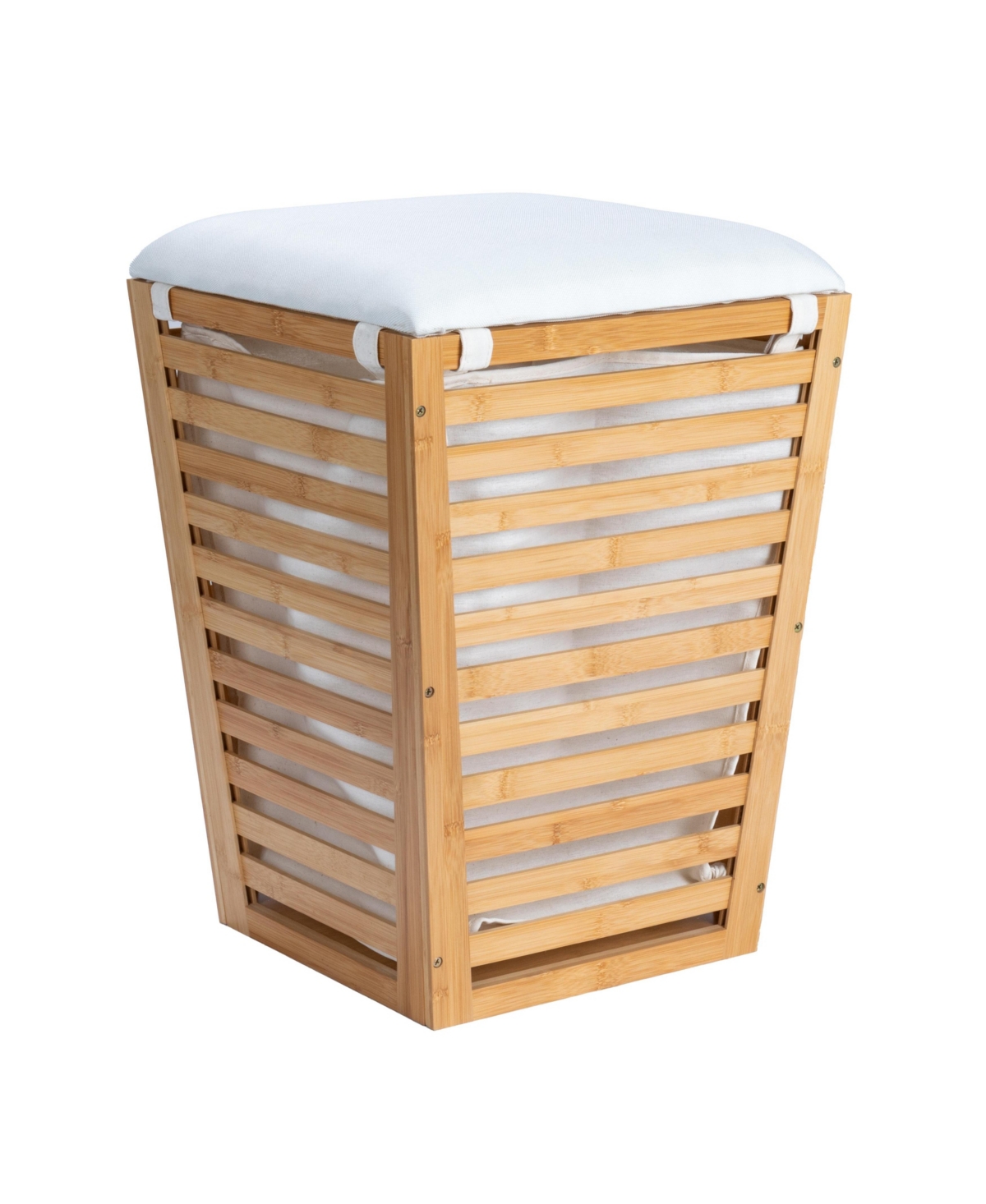 Click here for Household Essentials Slatted Natural Hamper with C... prices