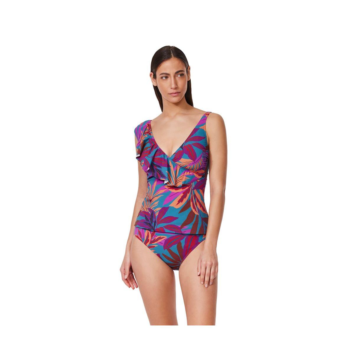 Click here for Profile by Gottex Womens Plantopia Ruffle V Neck S... prices