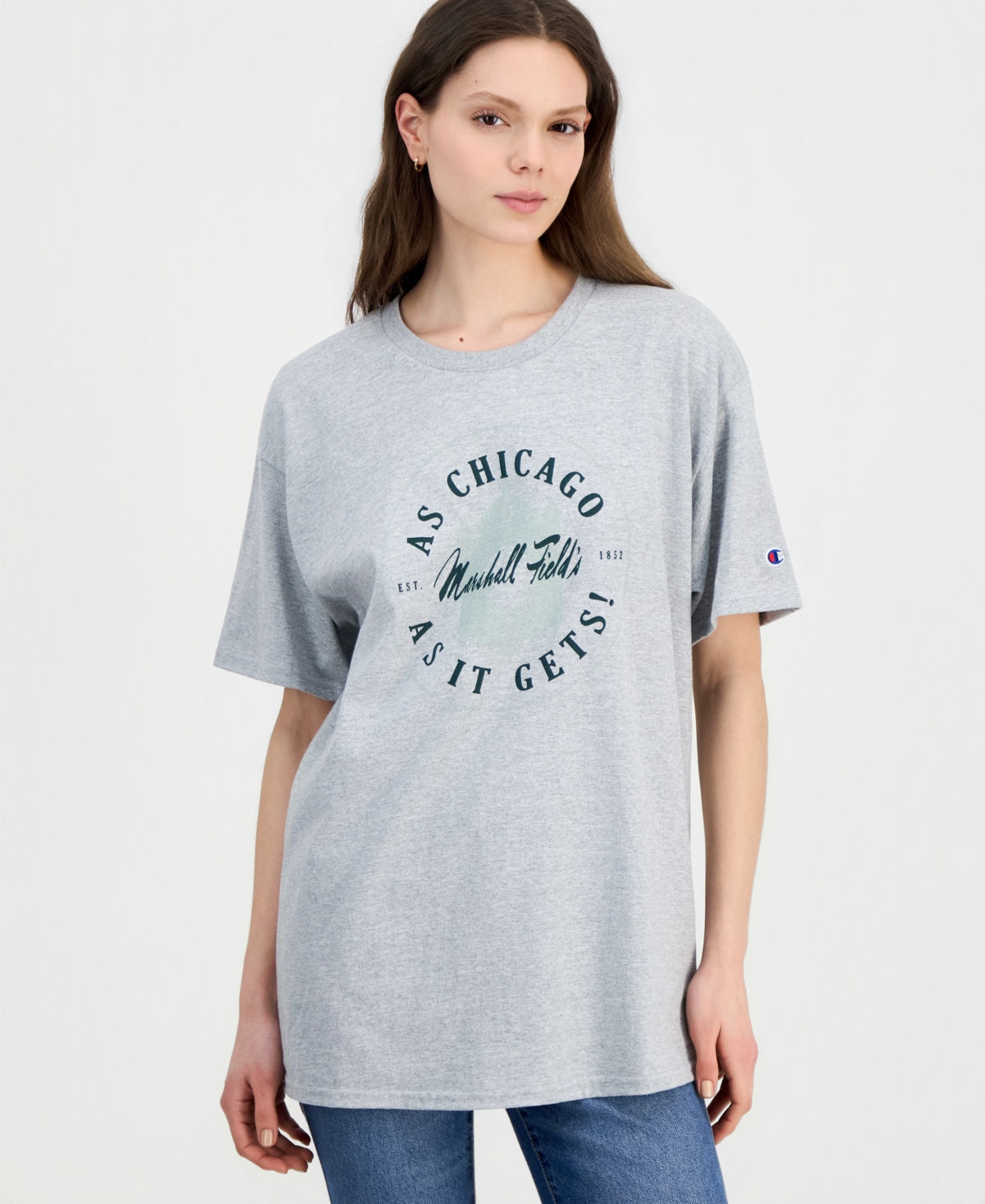Click here for Champion Unisex Marshall Fields Graphic Short-Slee... prices