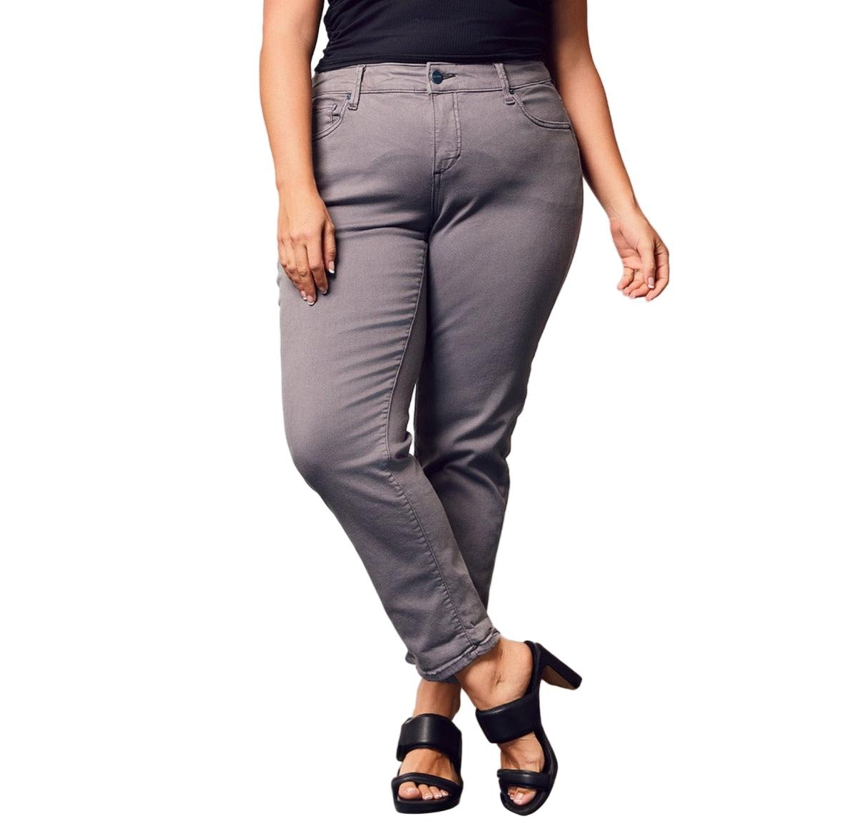 Click here for Slink Jeans Womens Color Mid Rise Boyfriend pants... prices