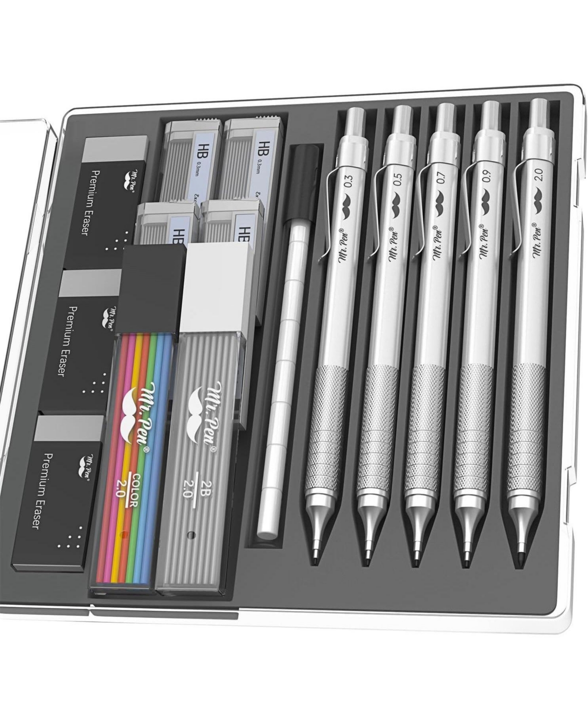 Click here for Mr. Pen Metal Mechanical Pencil Set  5 Sizes  0.3... prices