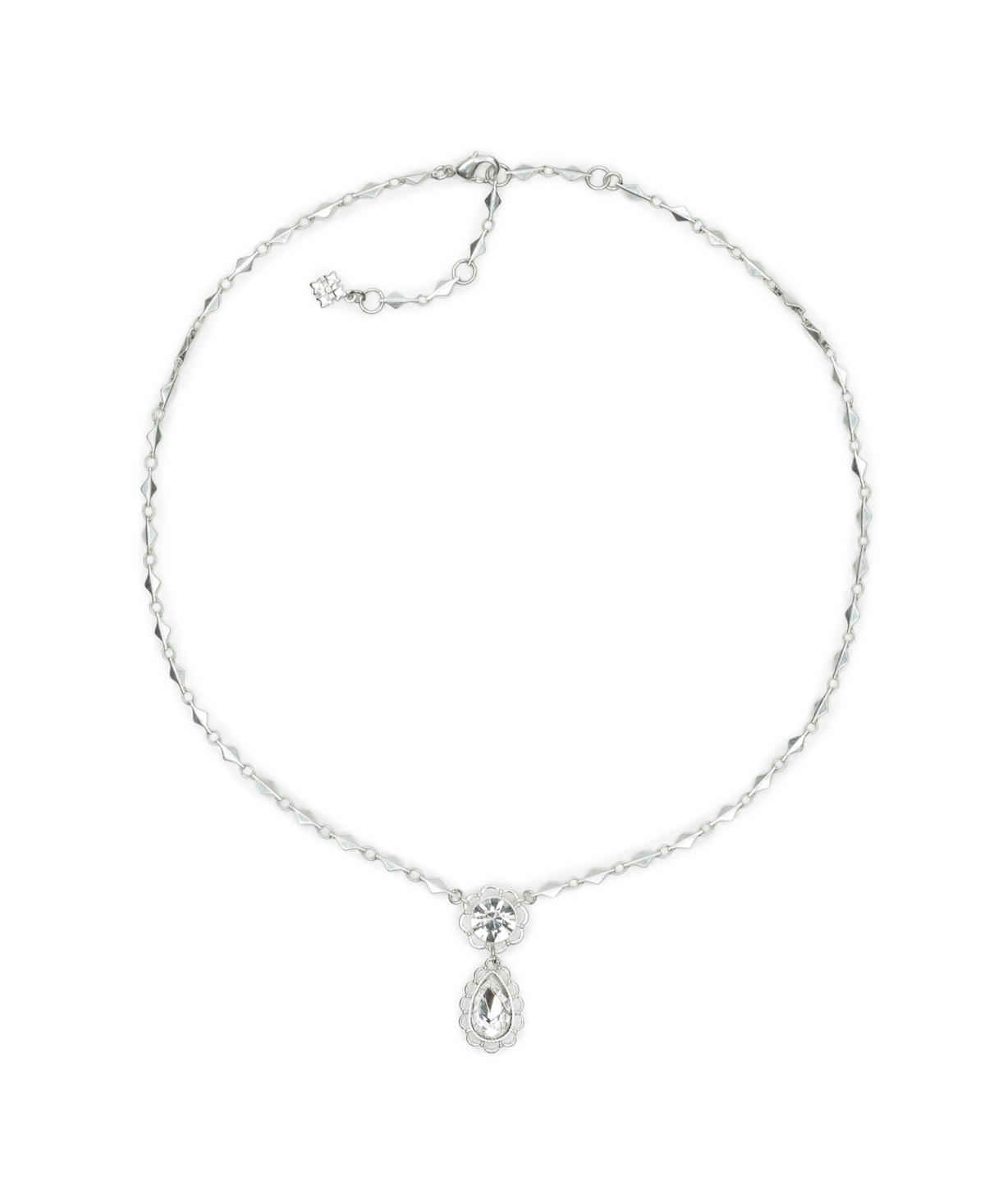 Click here for Patricia Nash Teardrop Pendant Necklace - Worn Sil... prices