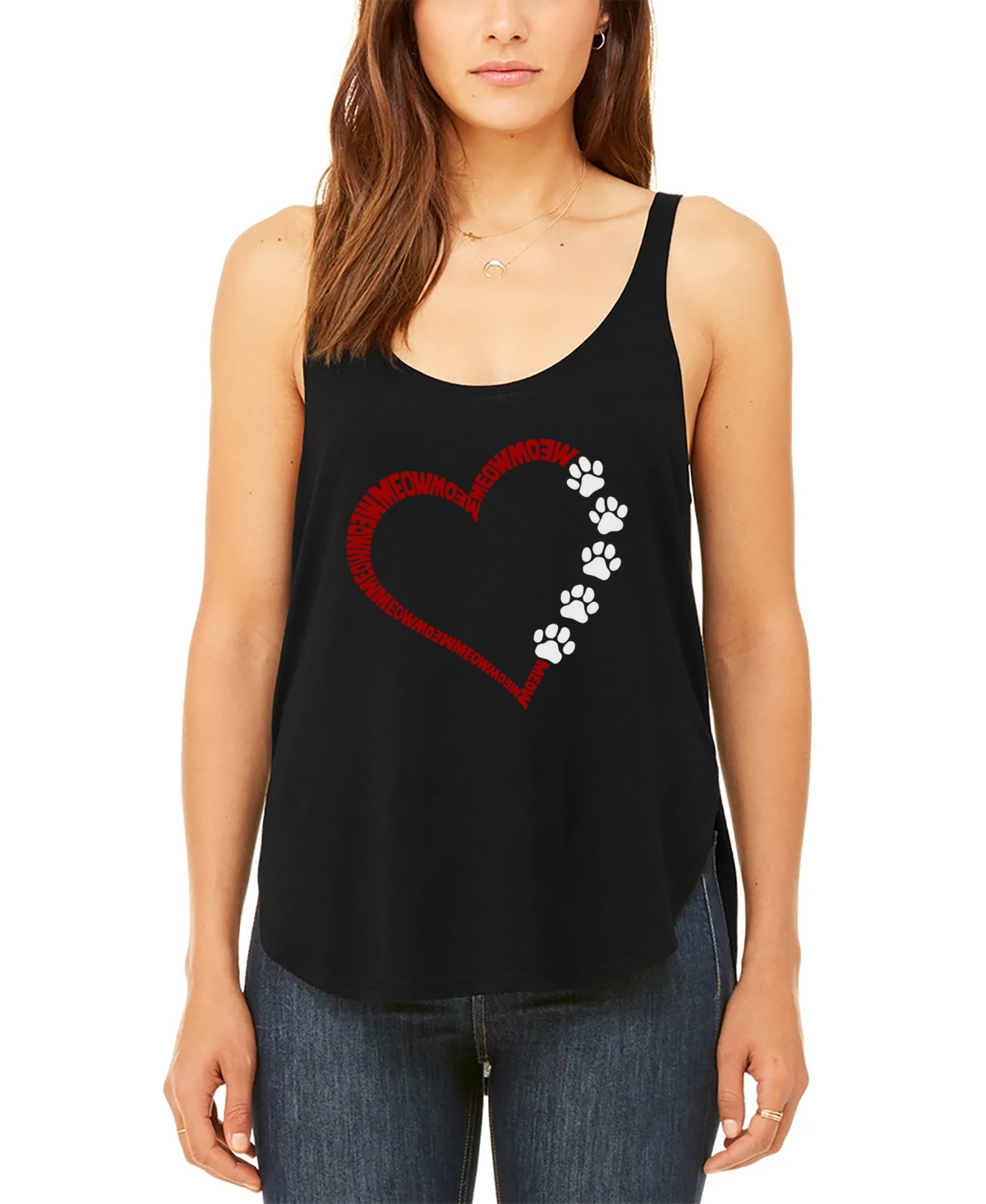 Click here for La Pop Art Womens Meow Heart Premium Word Art Flow... prices