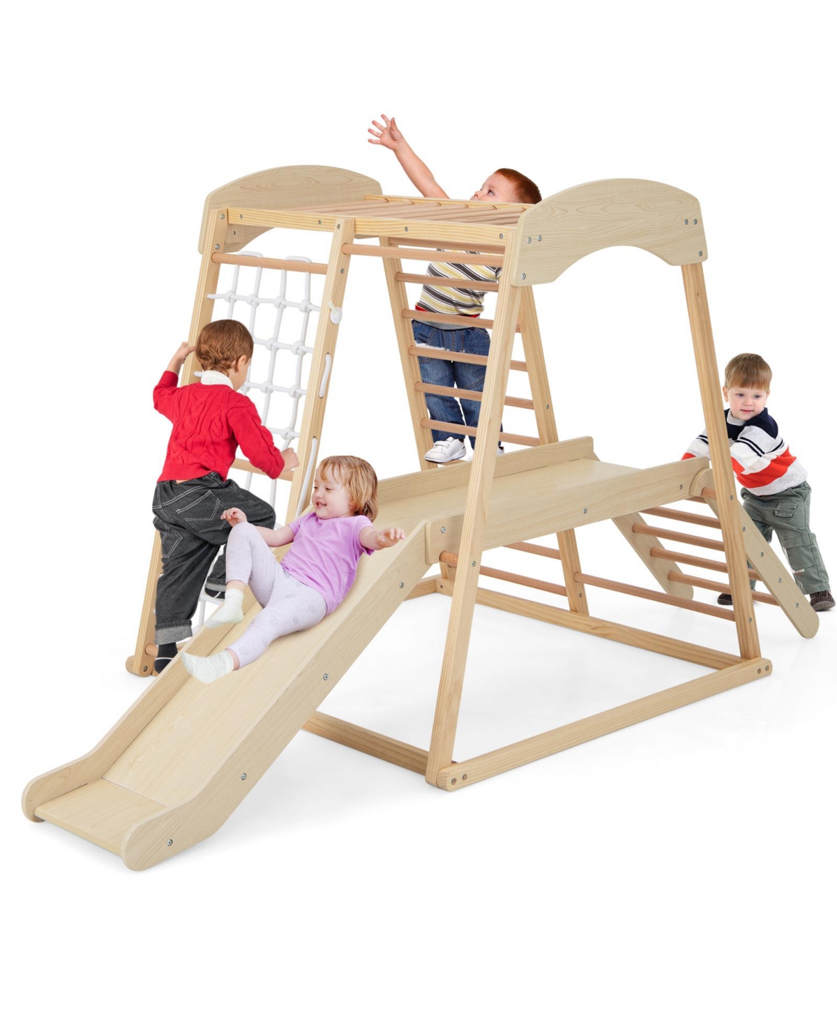Click here for Skonyon 6-in-1 Indoor Jungle Gym Kids Wooden Playg... prices