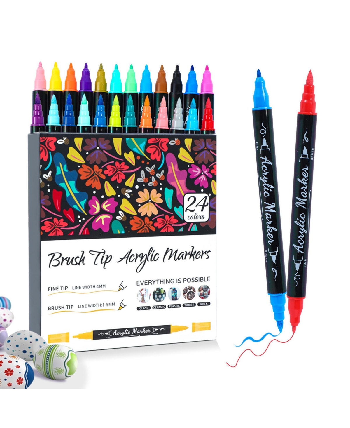 Click here for Htutwoo 24 Colors Acrylic Paint Pens  Double Tip W... prices