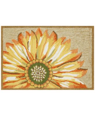 Liora Manne Front Porch Indoor/Outdoor Sunflower Yellow Area Rug - Macy's