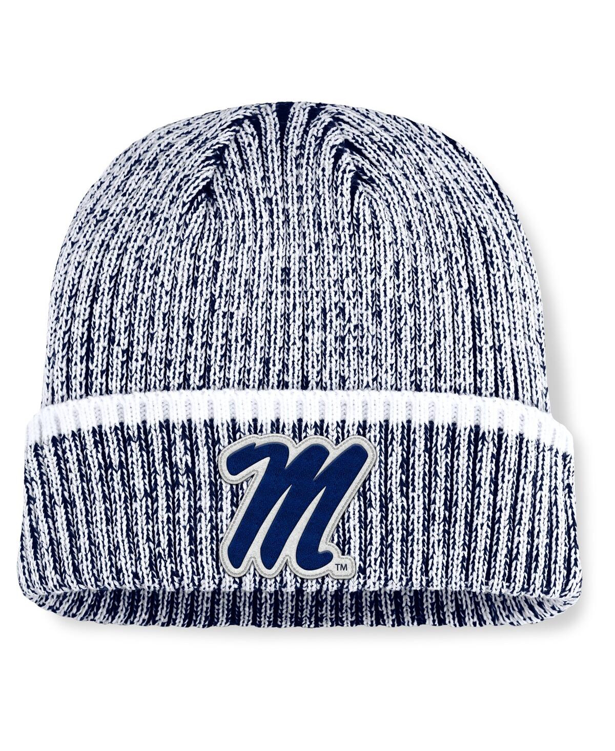 Click here for Mens Navy/White Ole Miss Rebels Haze Cuffed Knit H... prices