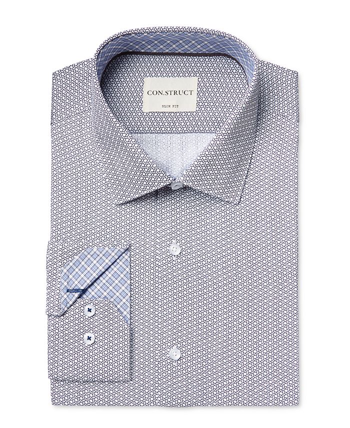 ConStruct Con.Struct Men's Slim-Fit Diamond-Pattern Dress Shirt - Macy's