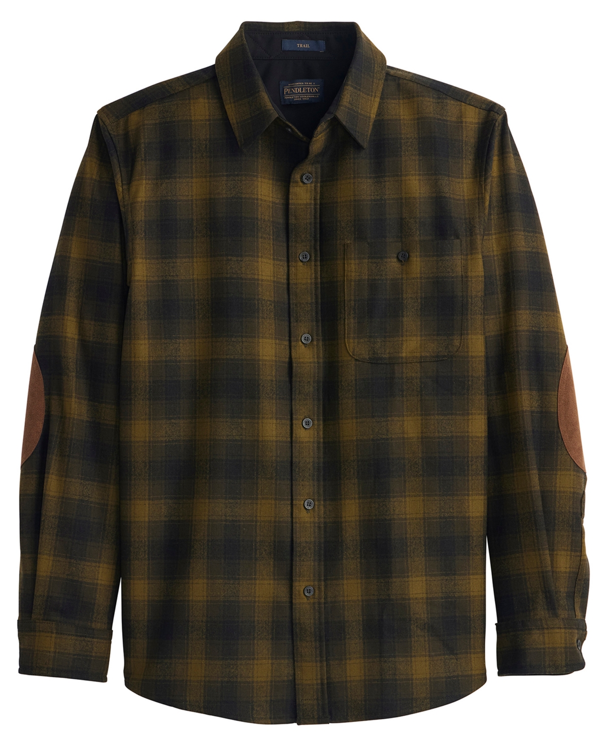 Click here for Pendleton Mens Trail Button-Front Shirt - Olive/gr... prices