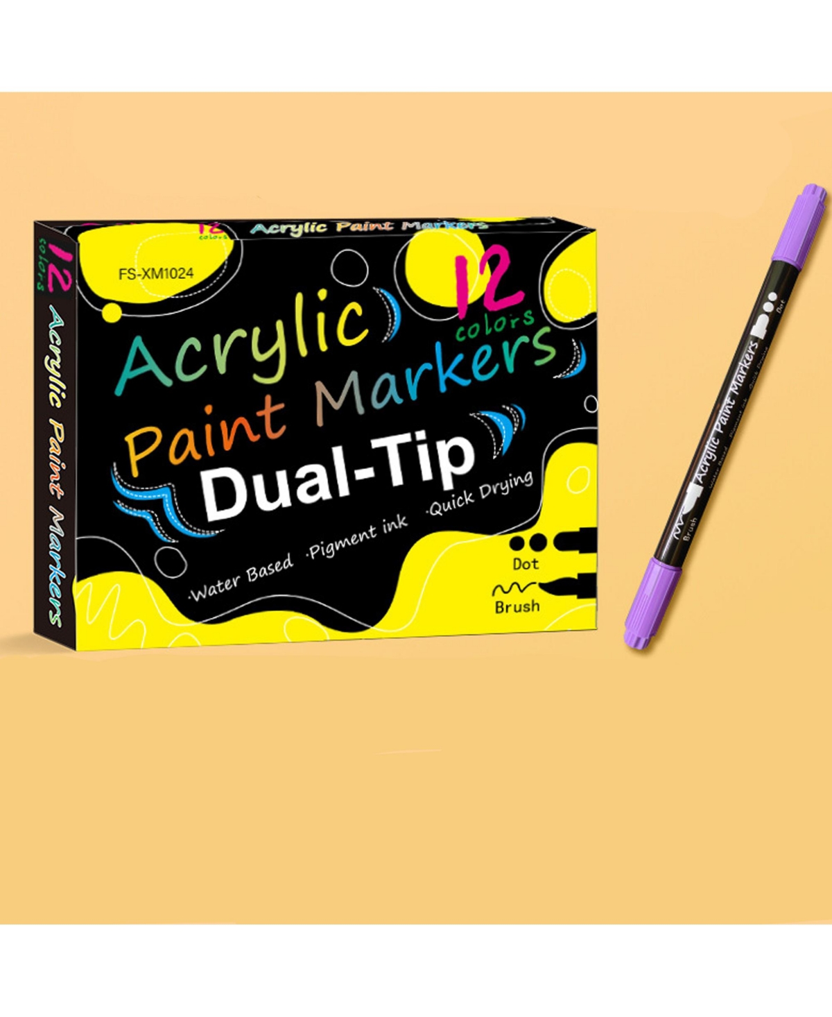 Click here for Htutwoo 12 Colors Dual Tip Acrylic Paint Markers w... prices