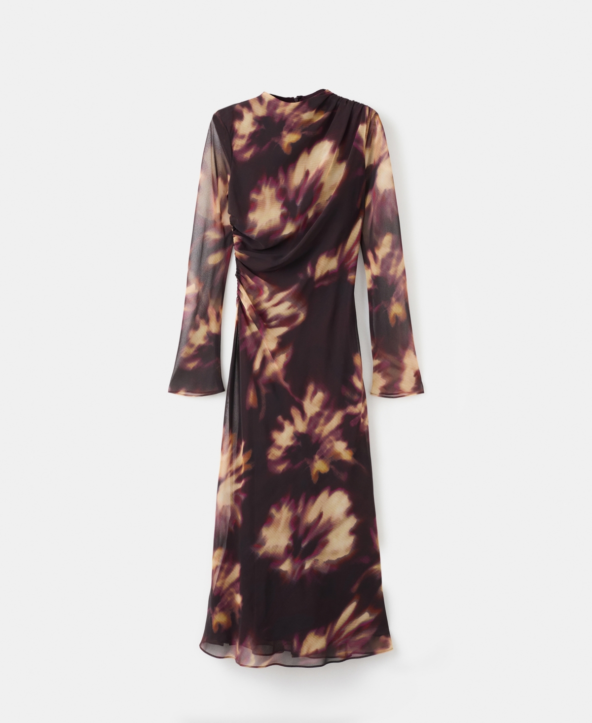 Click here for Mango Womens Tie-Dye Ruched Dress - Burgundy prices