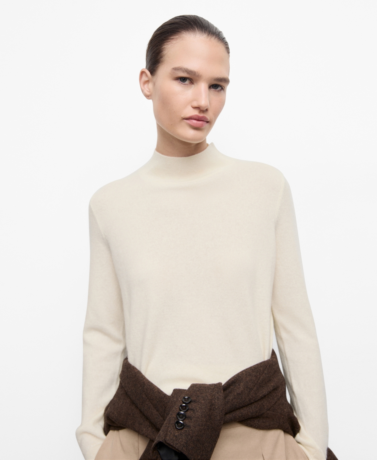 Click here for Mango Womens 100 Cashmere Perkins Neck Sweater - E... prices