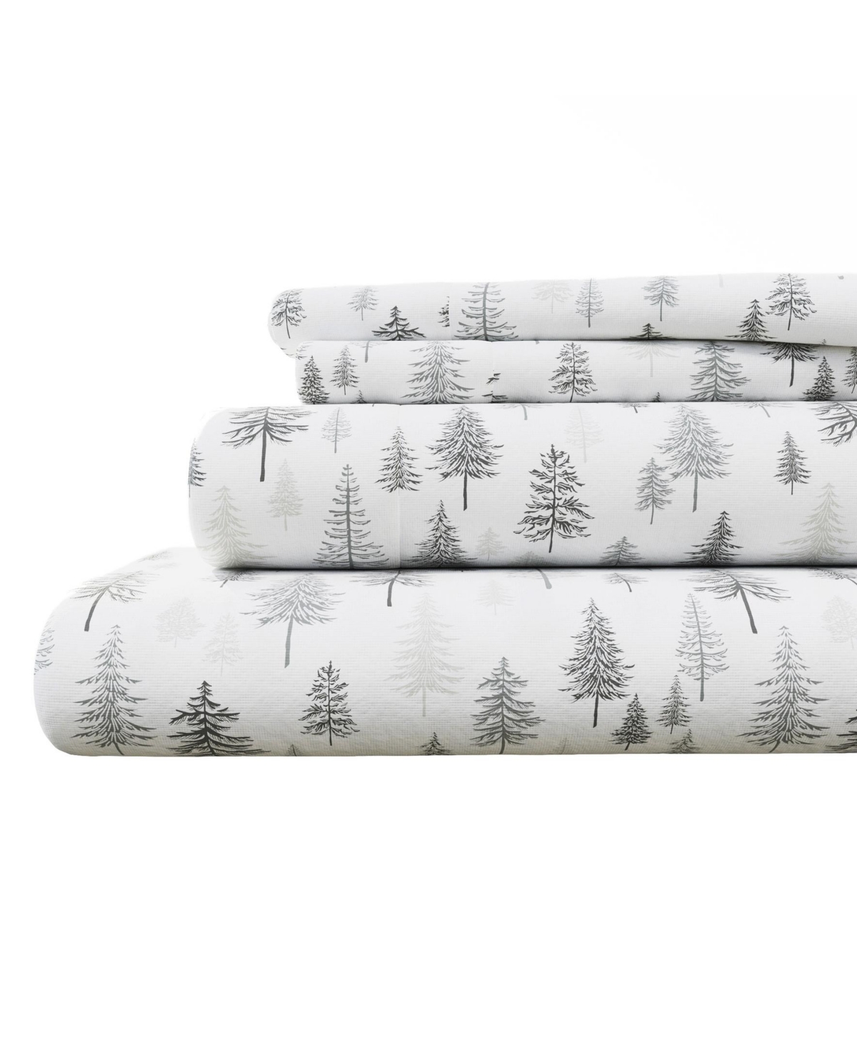 Linery & Co. Ultra-Soft Turkish Cotton Flannel Lodge Print Sheet Set - Truckee - grey
