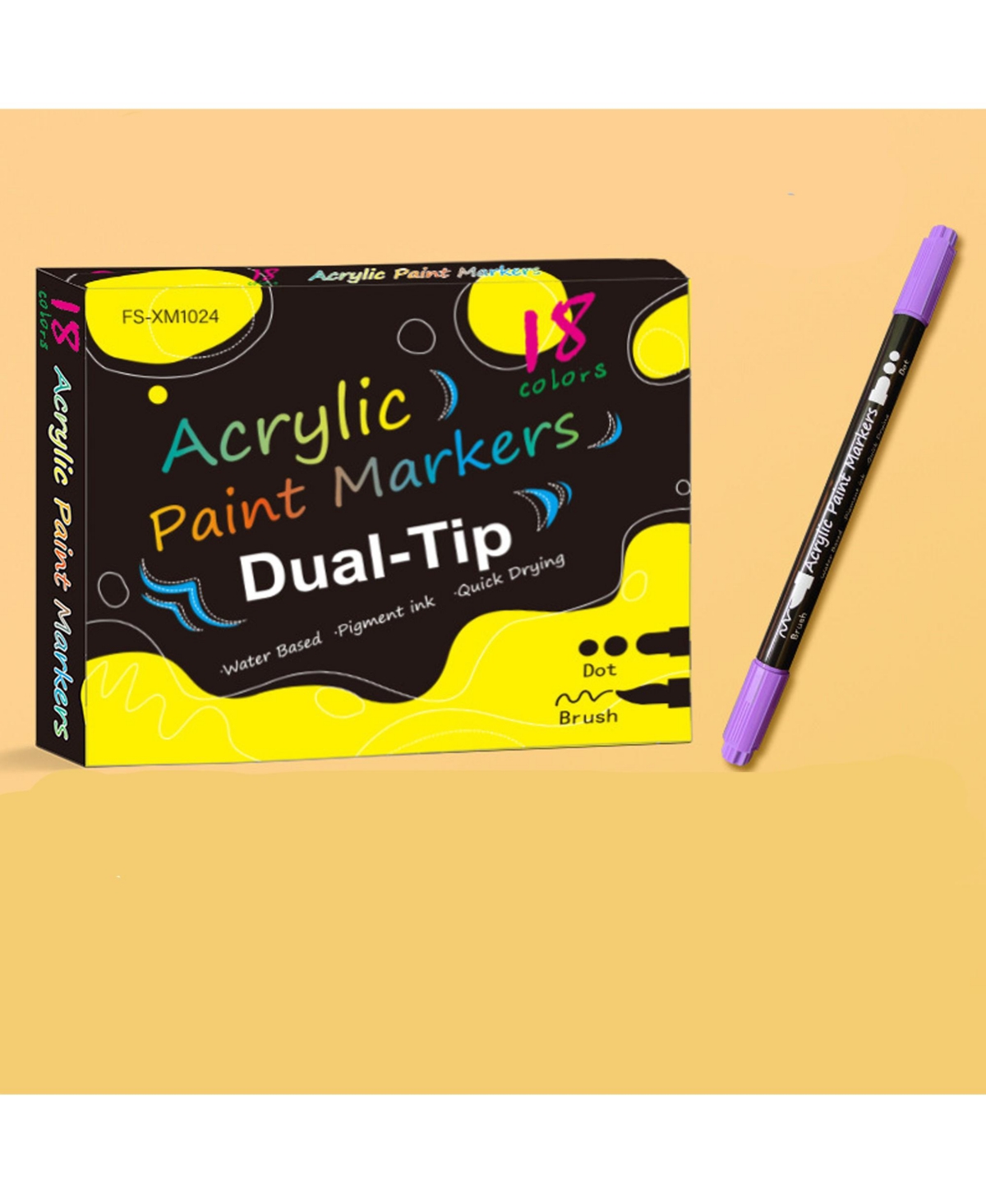 Click here for Htutwoo 18 Colors Dual Tip Acrylic Paint Markers w... prices