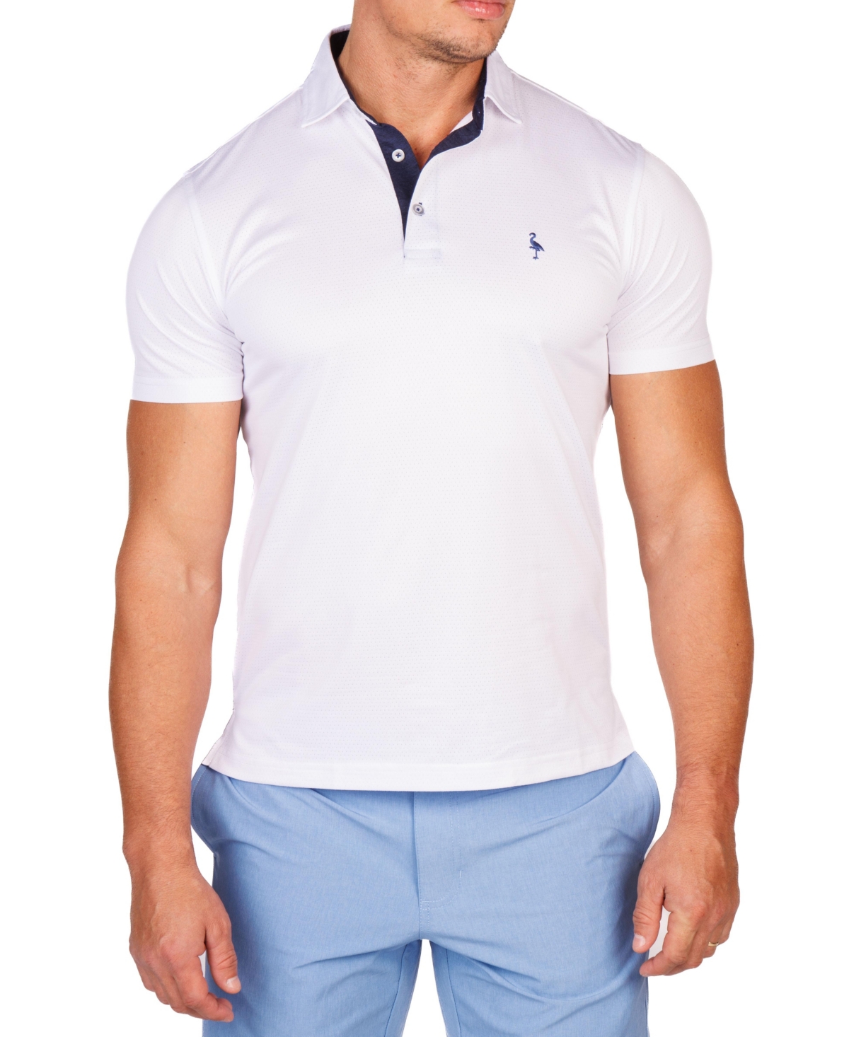Click here for TailorByrd Mens Melange Mesh Performance Polo shir... prices