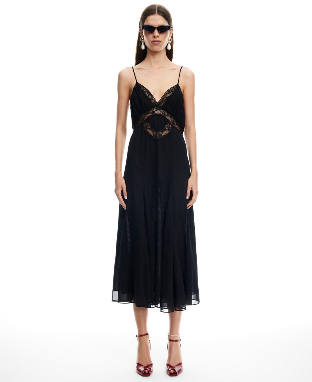 Click here for Lioness Womens Harmony Plunge Neck Midi Dress - Ob... prices