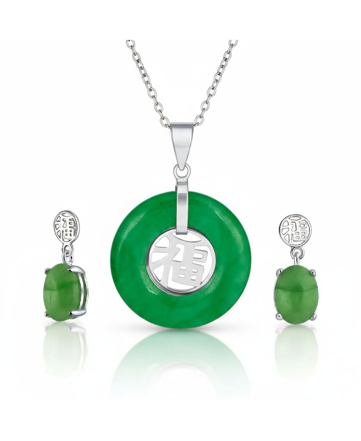 Click here for Bling Jewelry Asian Style Dyed Green Jade Pendant... prices