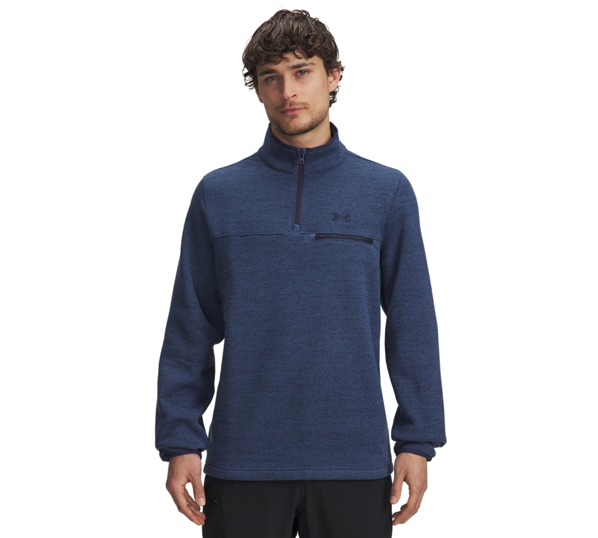 Click here for Under Armour Mens Quarter-Zip Sweater - Blue prices