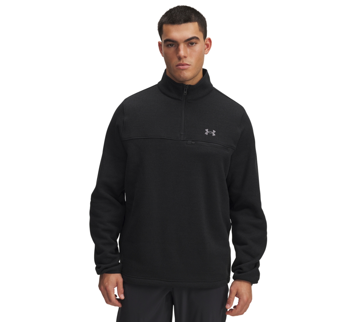 Click here for Under Armour Mens Quarter-Zip Sweater - Black prices