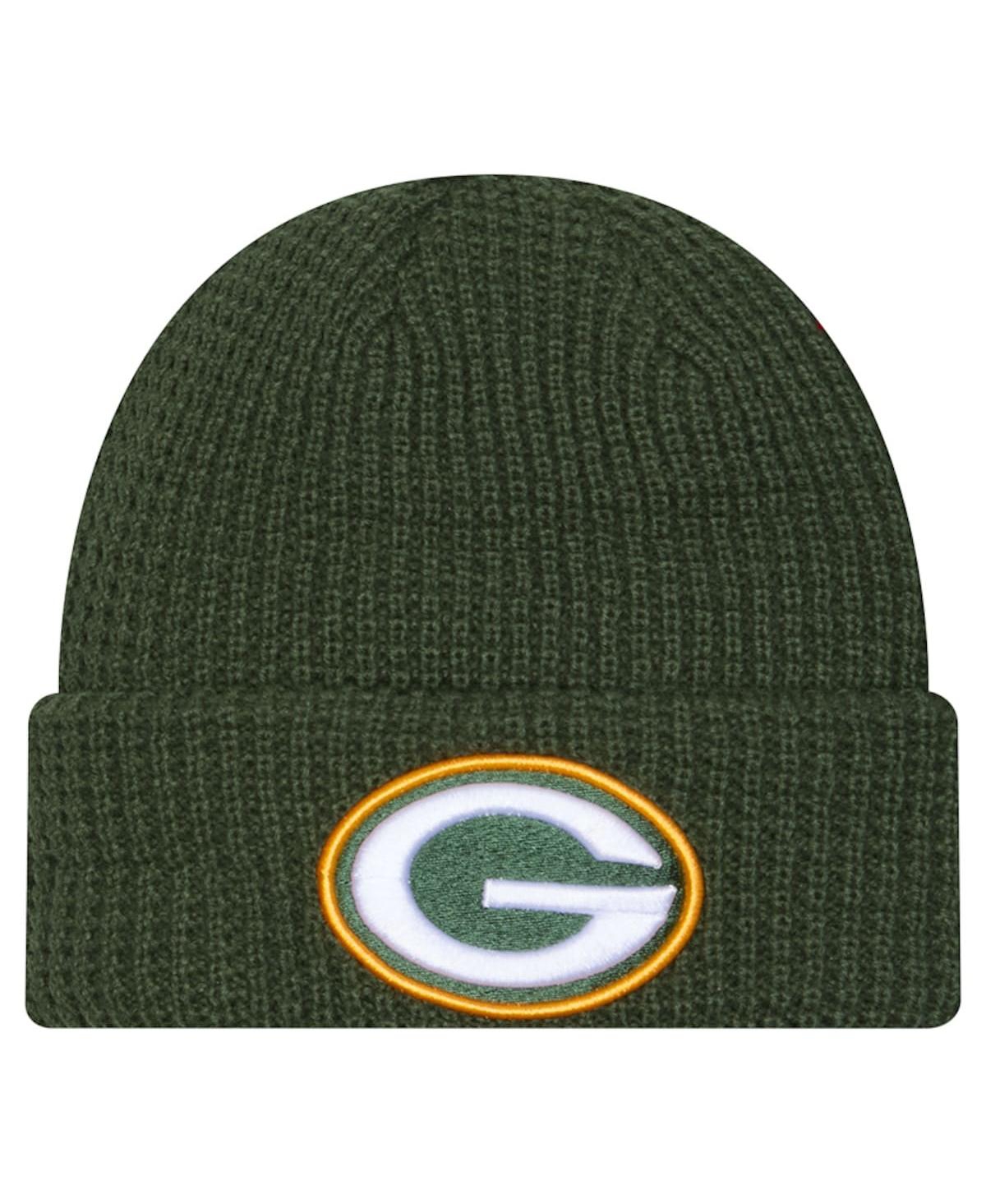 Click here for Mens Green Green Bay Packers Waffle Cuffed Knit Ha... prices