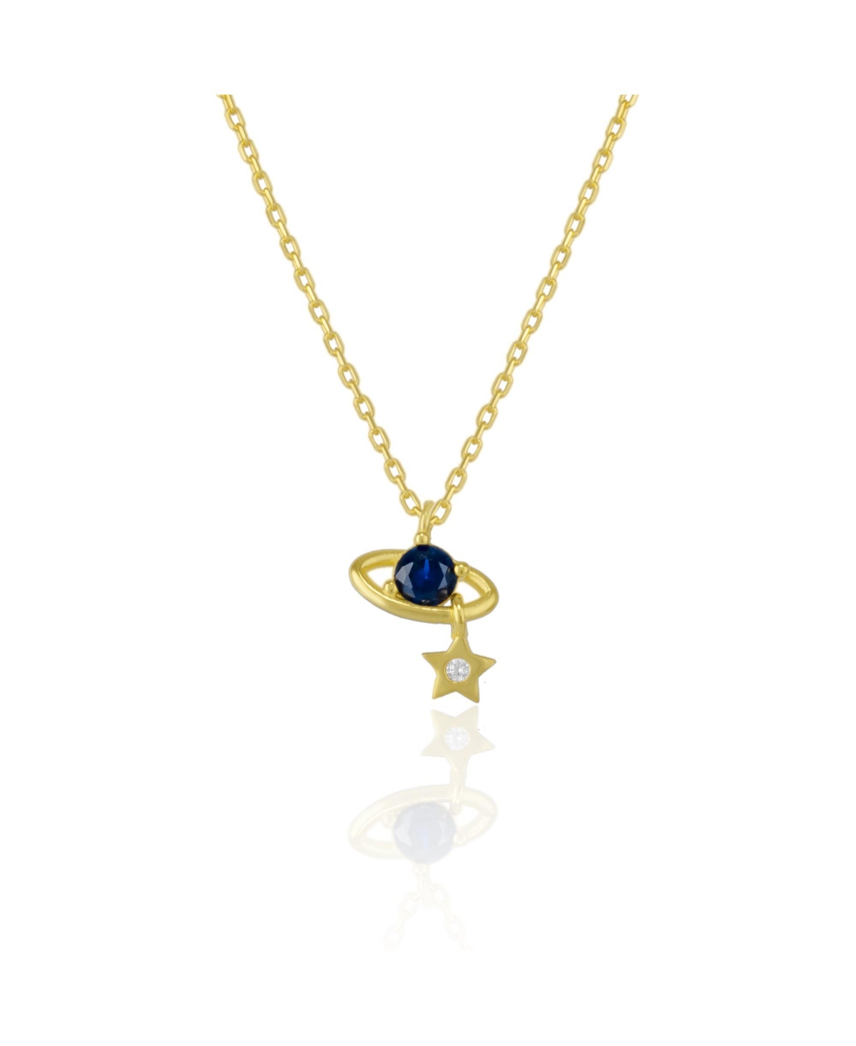 Click here for Spero London Dark Blue Saturn Necklace With Star S... prices