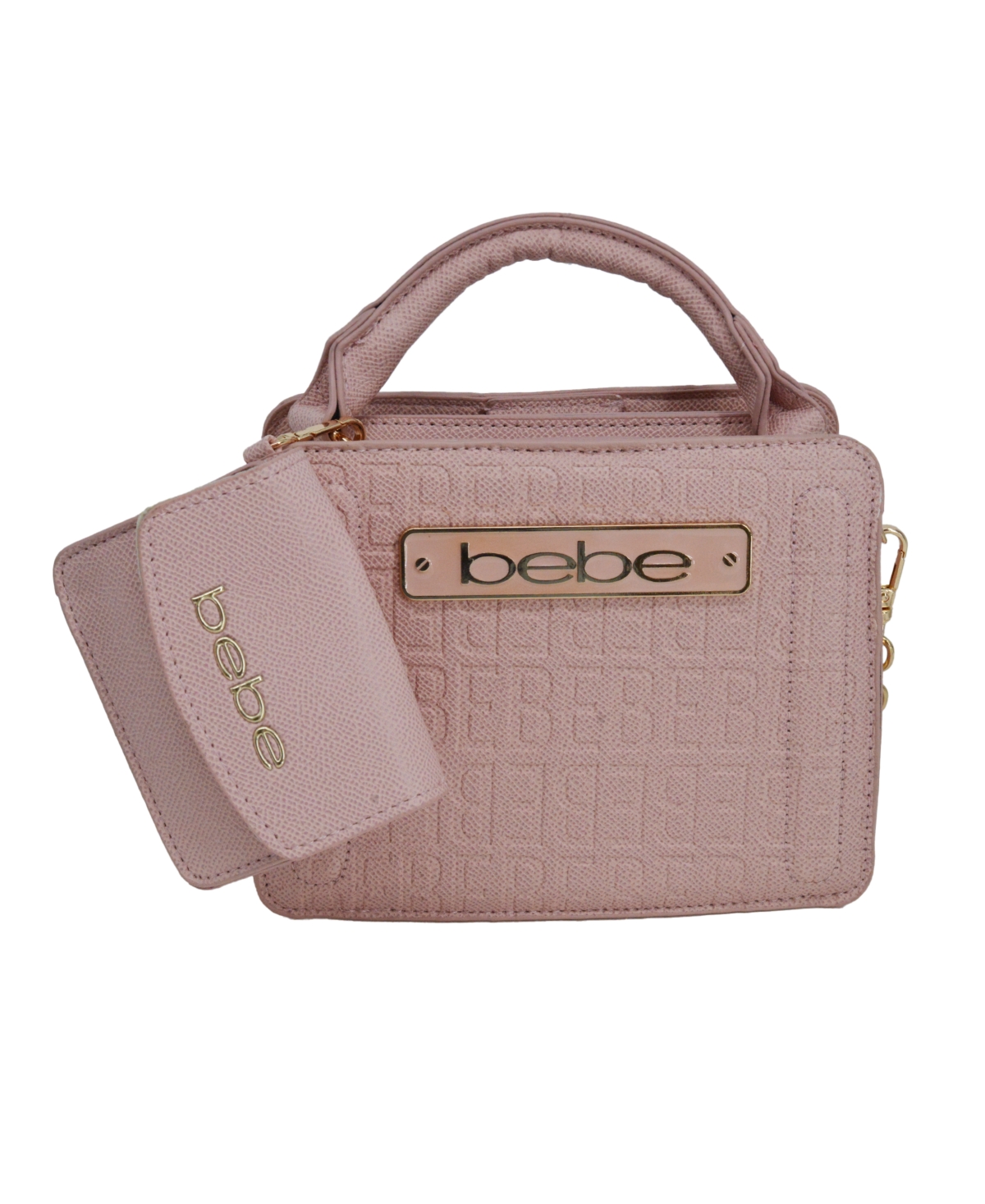 Click here for Bebe Womens Thea Mini Satchel Bag - Powder Pink prices