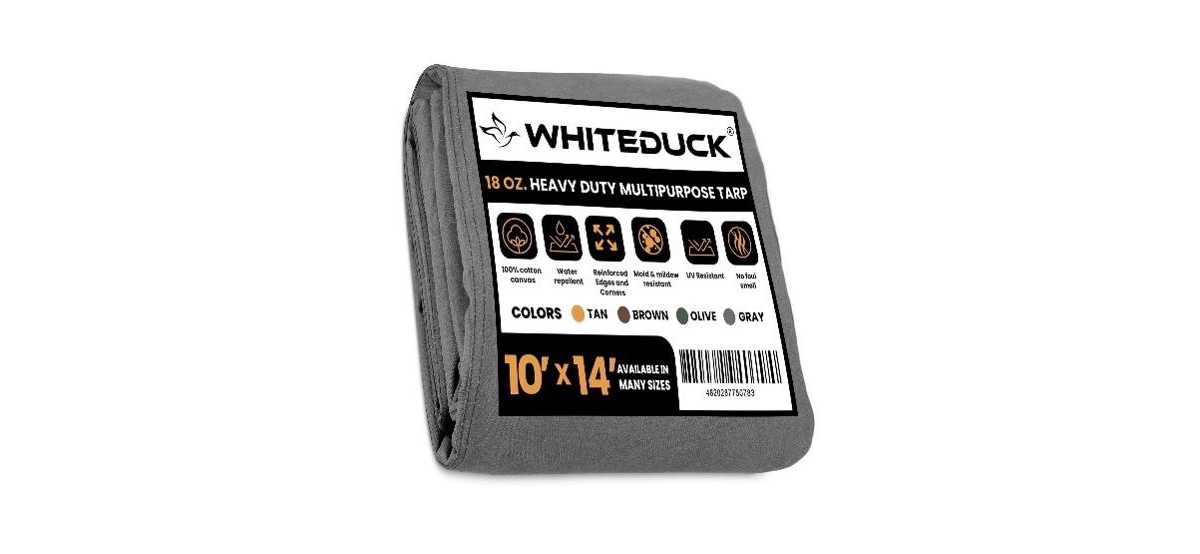 Click here for Whiteduck Outdoors 18 oz. Canvas Tarp 10x14 Gray prices