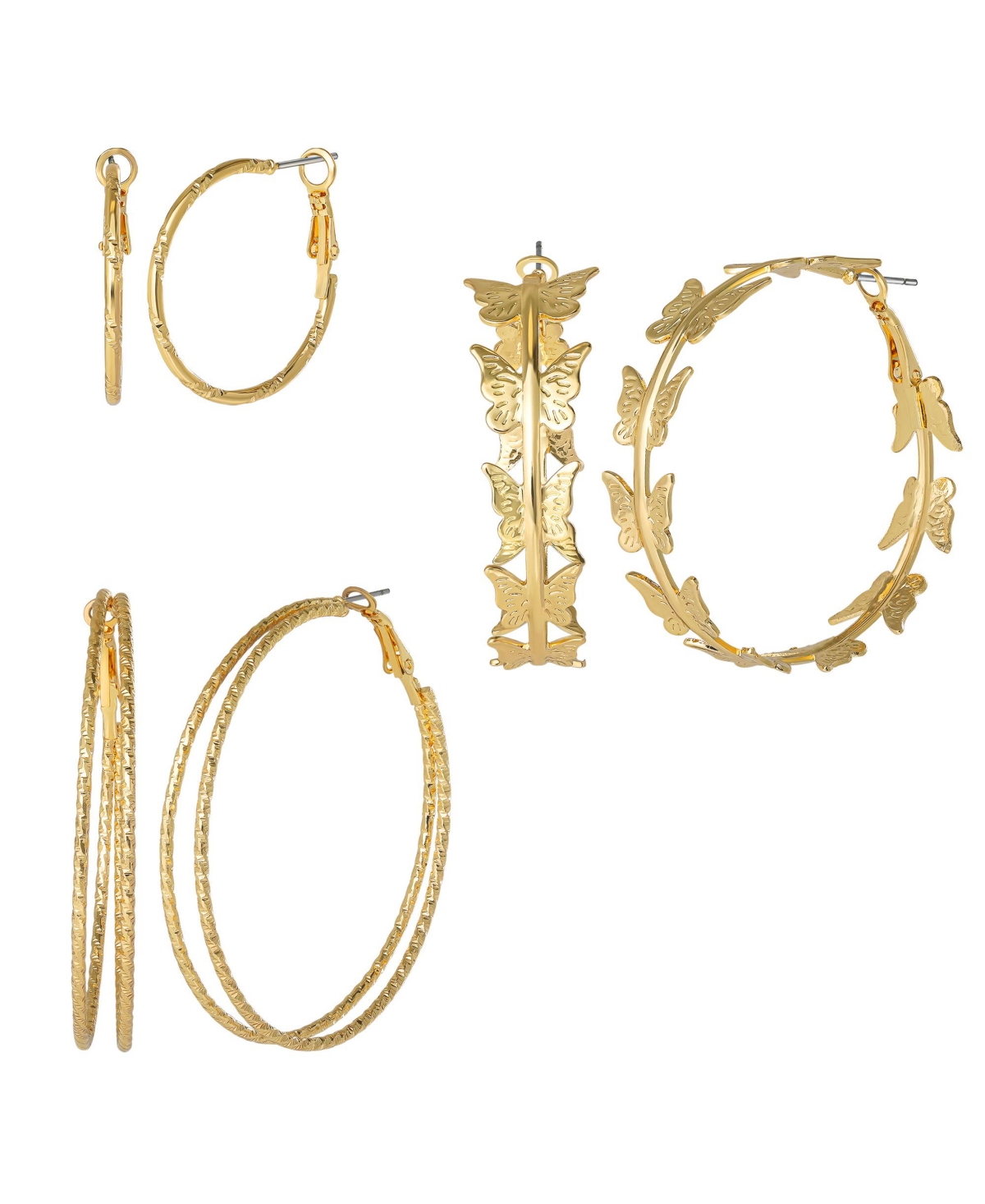 Click here for Jessica Simpson 3-Piece Gold-Tone Hoop Earring Set... prices