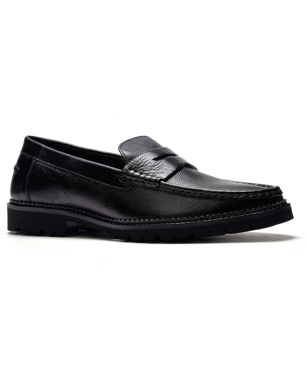 Click here for Anthony Veer Mens Jasper Penny Loafers - Black prices