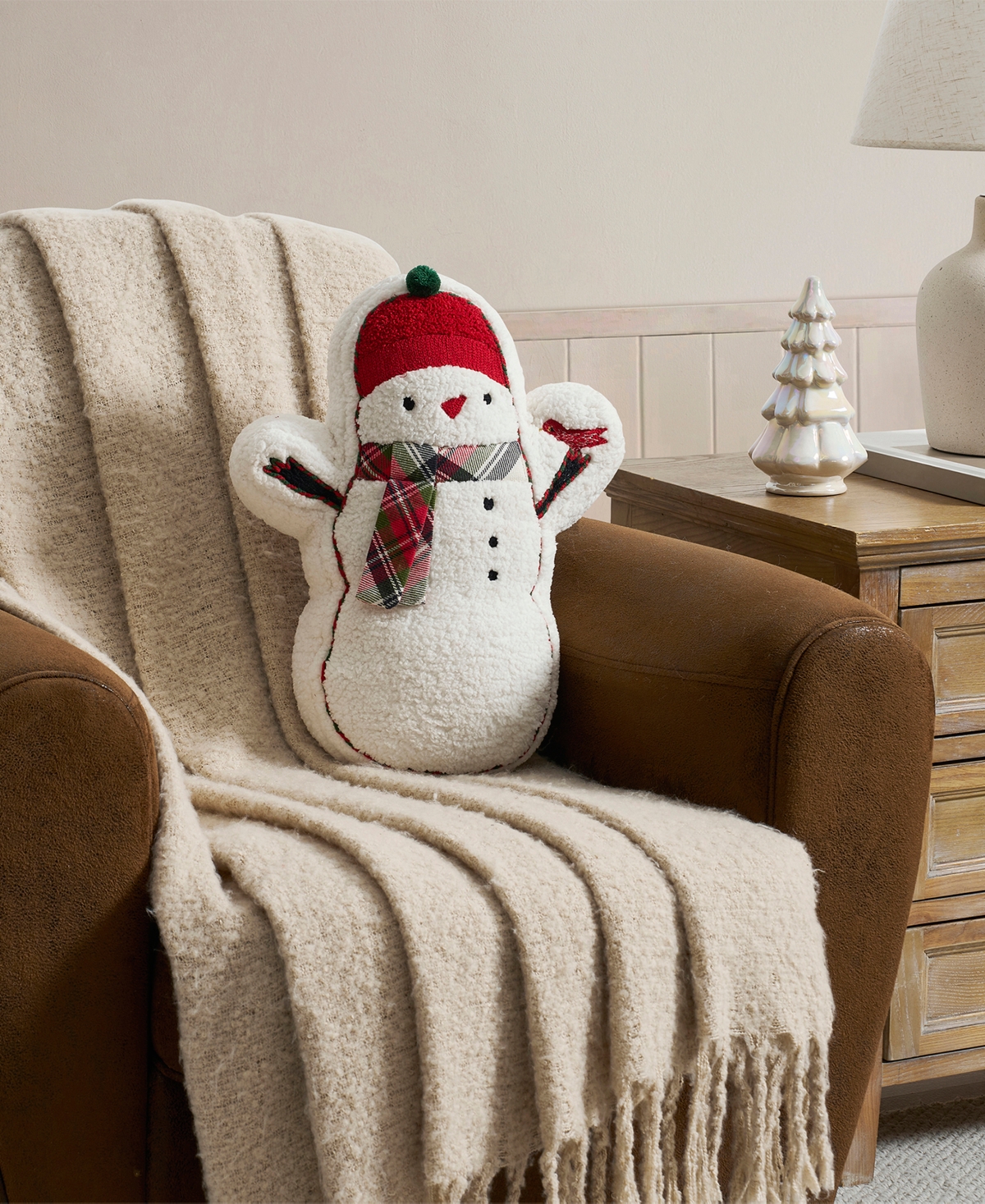 Click here for Hallmark Snowman Shaped Holiday Decorative Pillow... prices