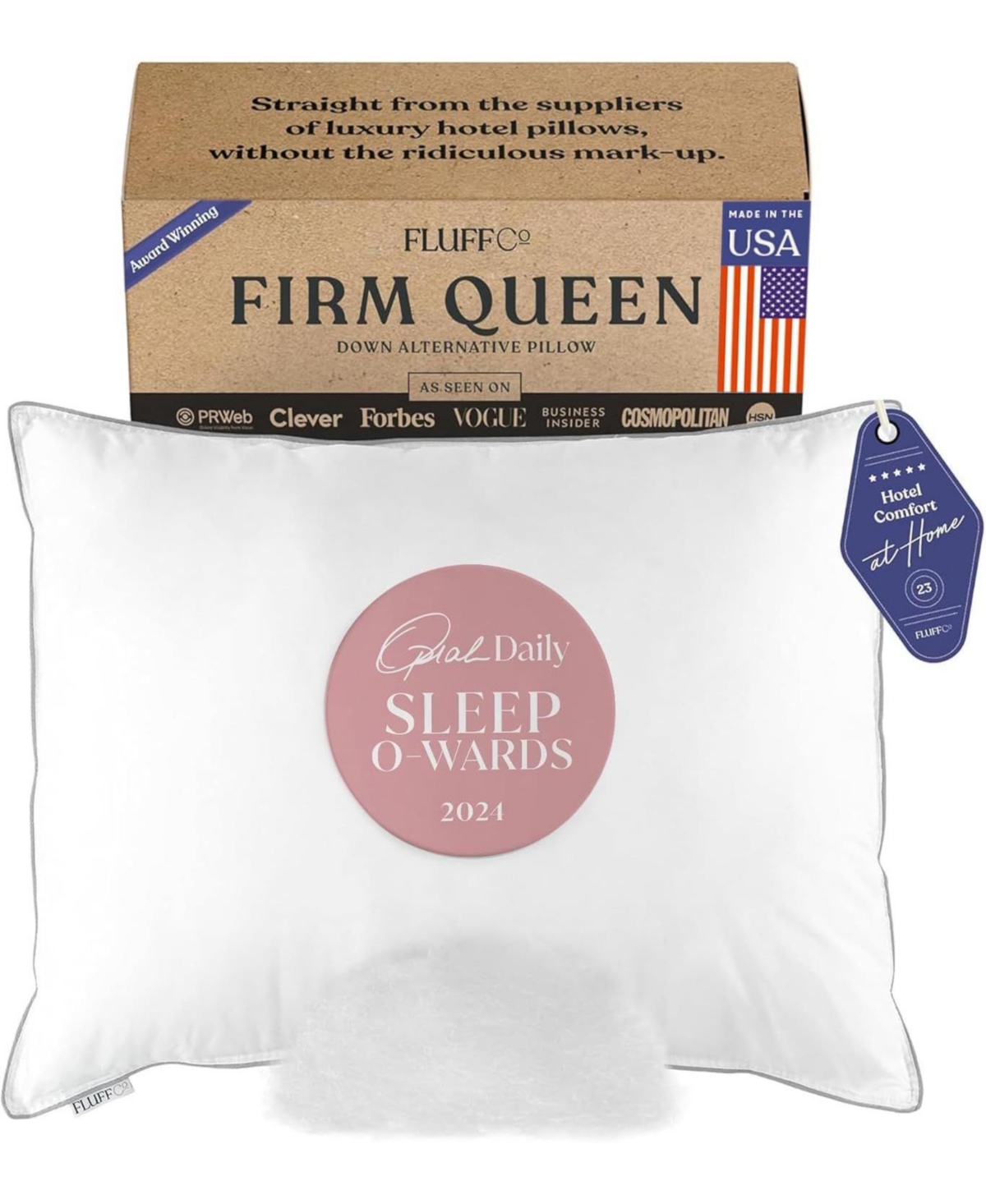 Click here for FluffCo Down Alternative Classic Hotel Pillow - St... prices