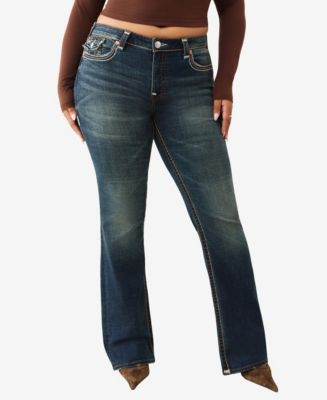 True Religion Plus Size Becca Mid Rise Bootcut Super T Flap Jeans - Macy's