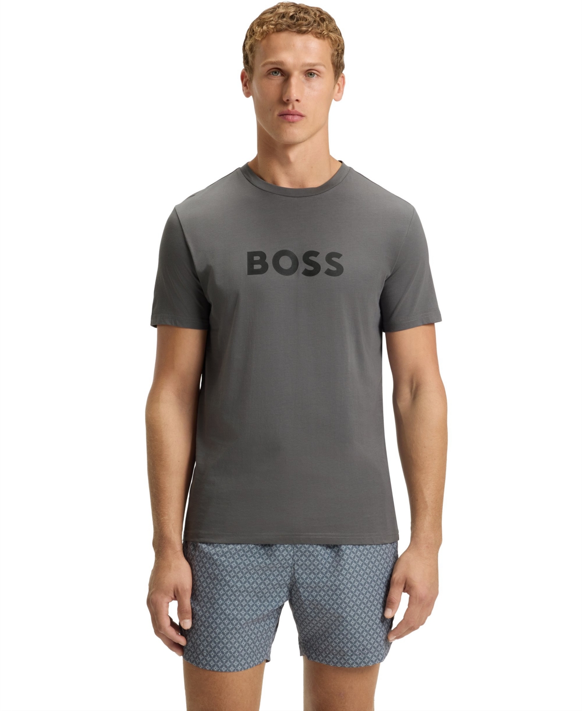 Click here for Boss by Hugo Boss Mens Logo Print Cotton-Jersey Be... prices