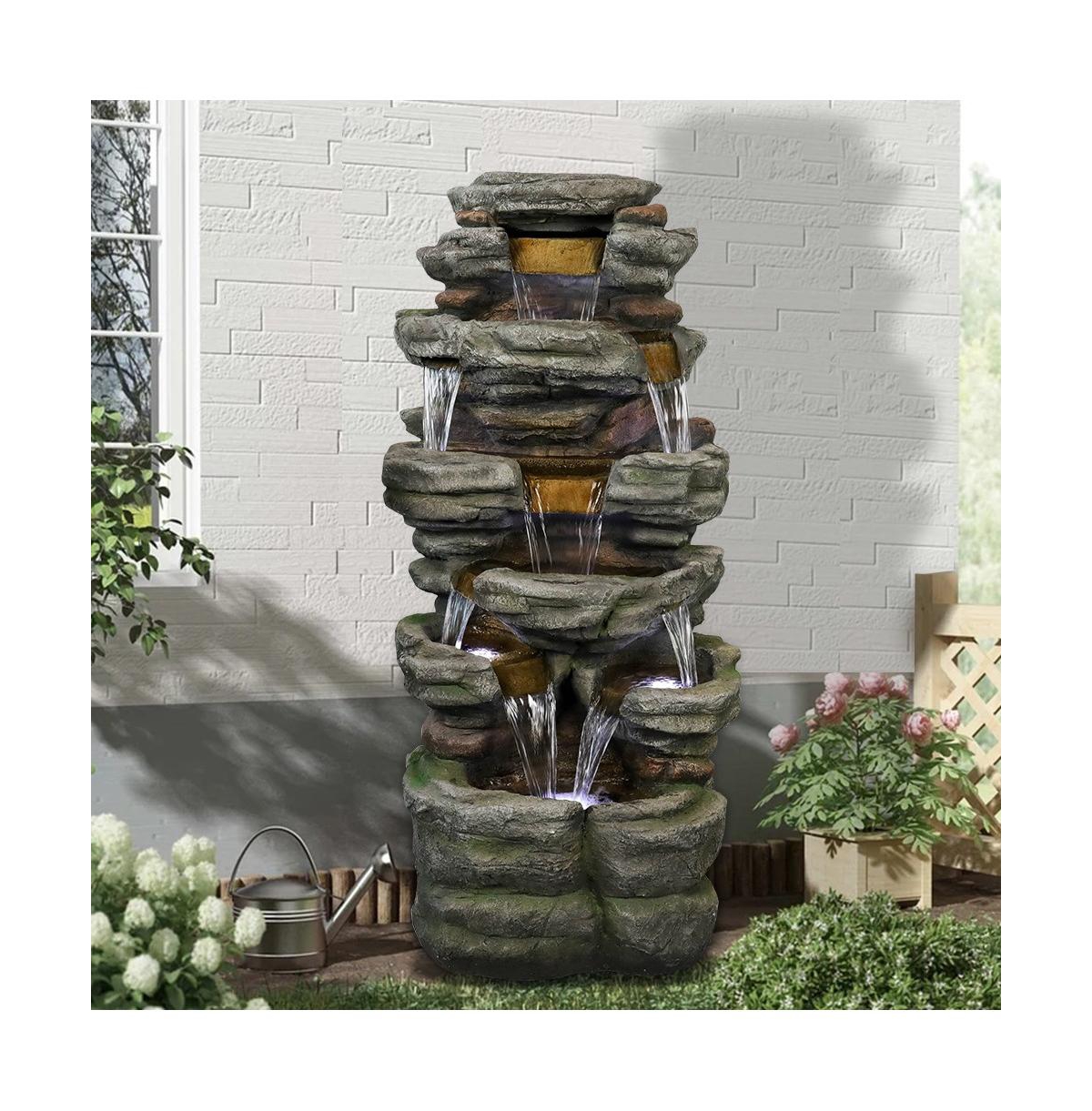 Click here for SunJet 47.2" 6-Tier Cascading Rock Outdoor Wa... prices