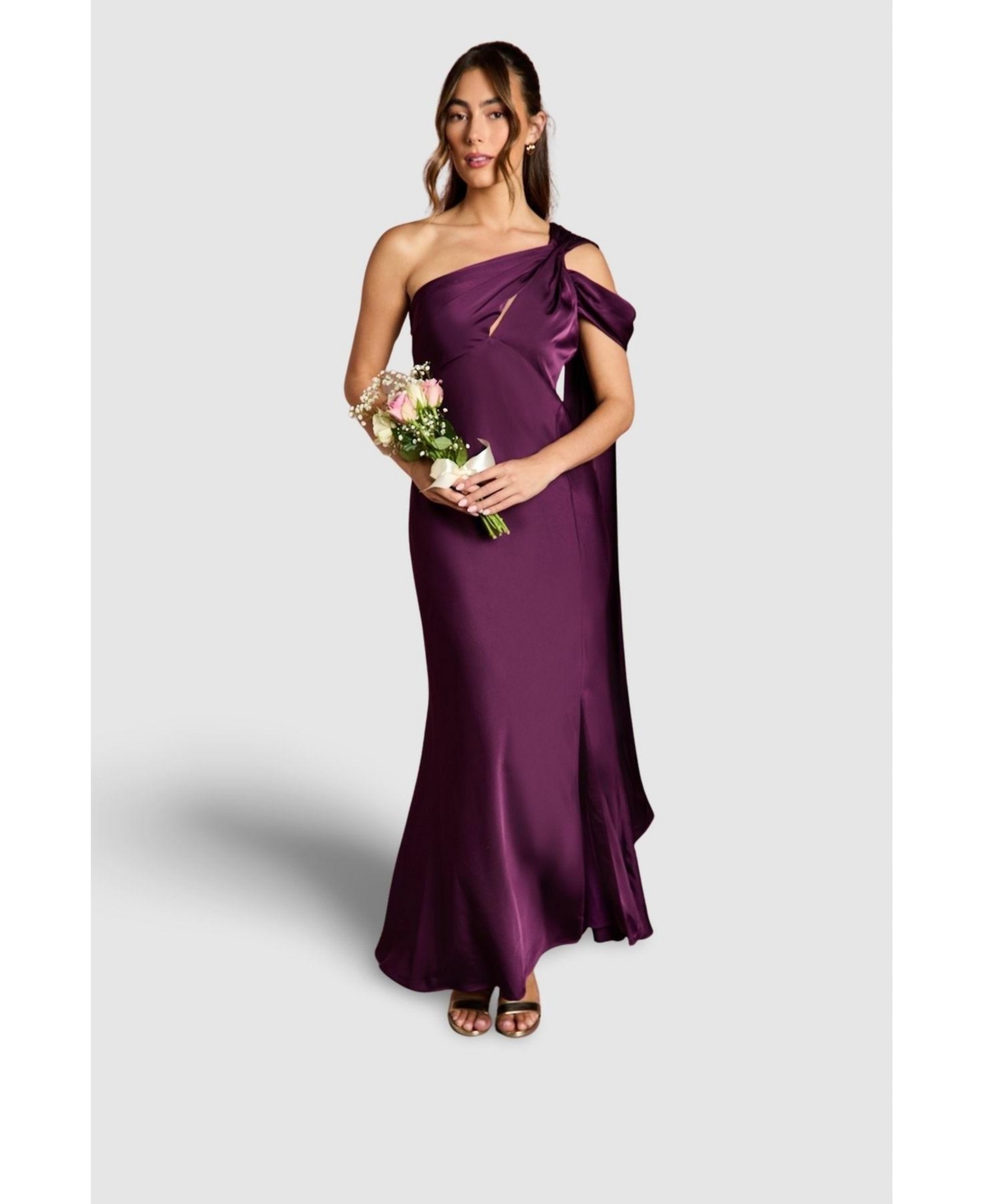 Click here for Coast Womens Satin Fishtail Maxi Dress - Grape prices