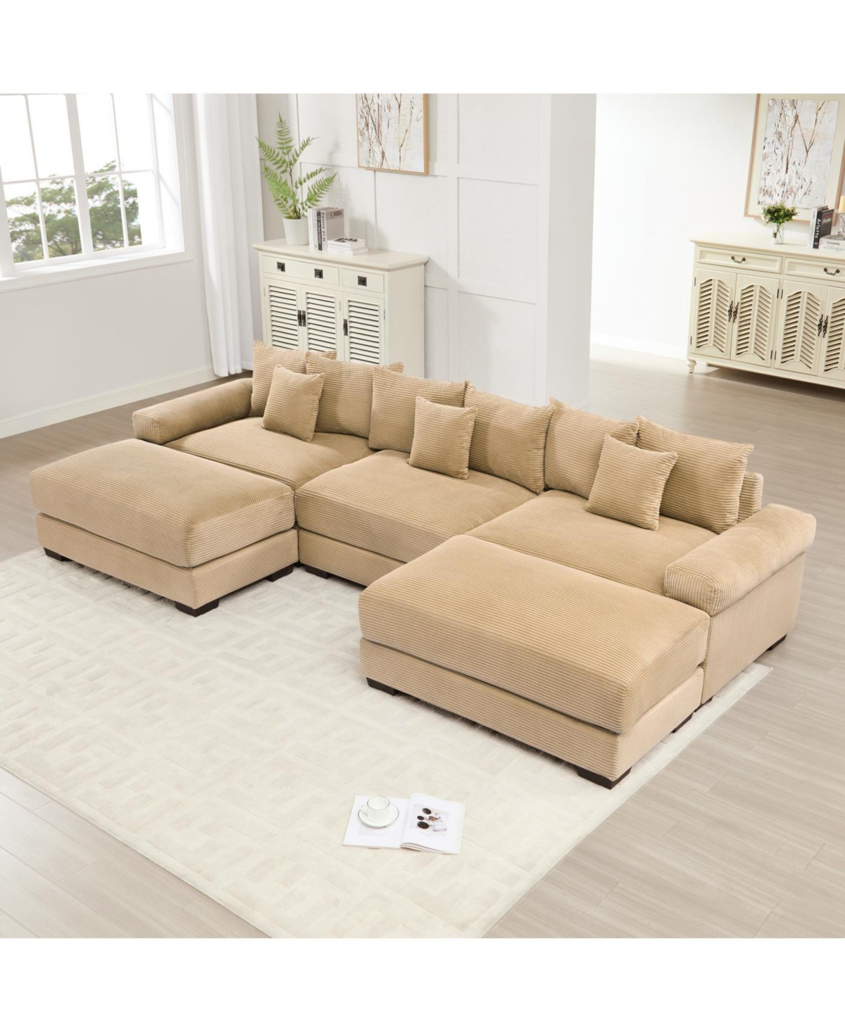 Click here for Streamdale Camel 130" Oversized Corduroy Clou... prices